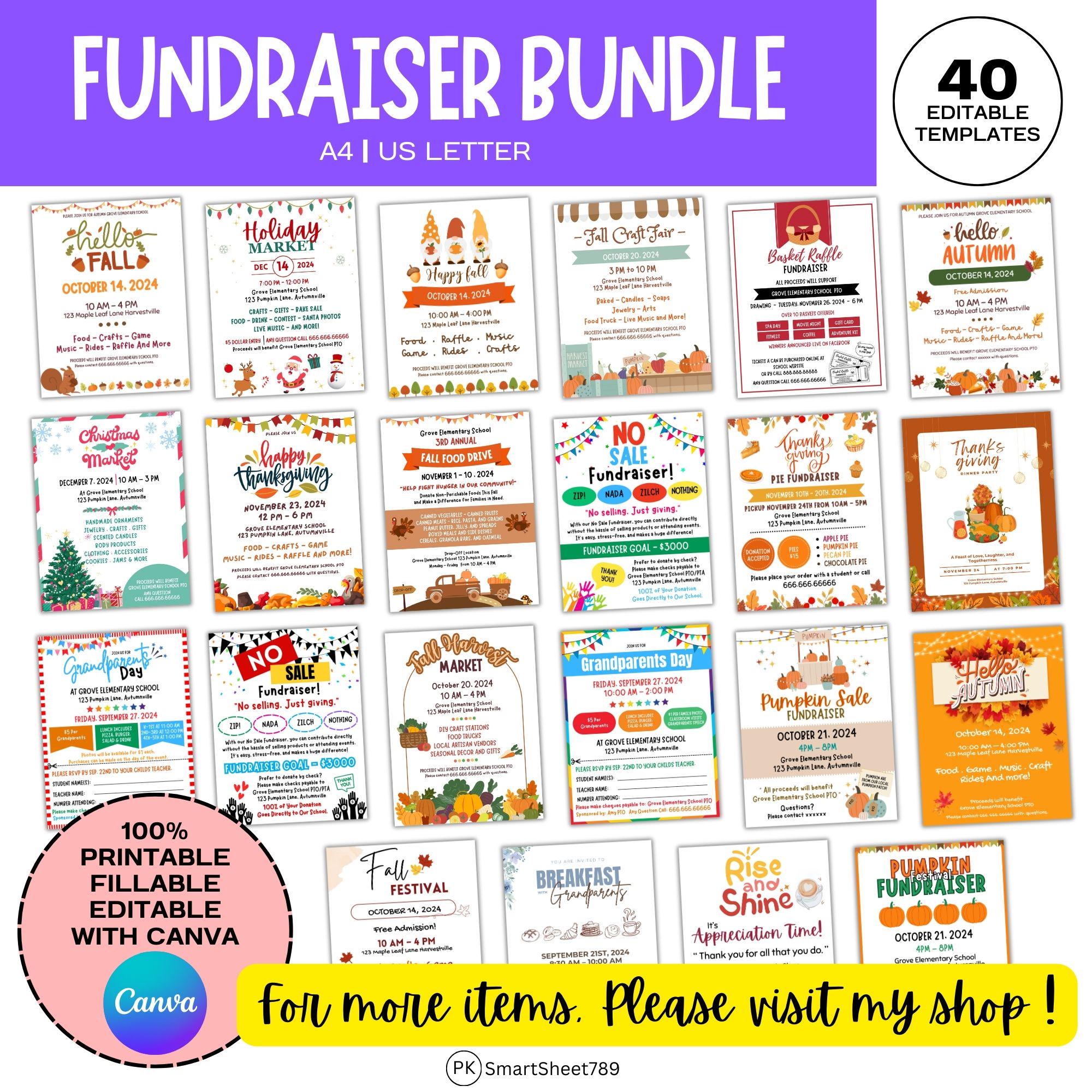 Editable Thanksgiving Potluck Flyer and Sign up Sheet Template Set ...