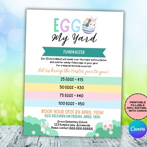 Editable Egg My Yard Flyer Printable, Egg My Yard Fundraiser, Printable ...