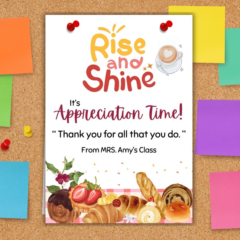 EDITABLE Rise & Shine Teacher Appreciation Sign, Teacher Appreciation ...