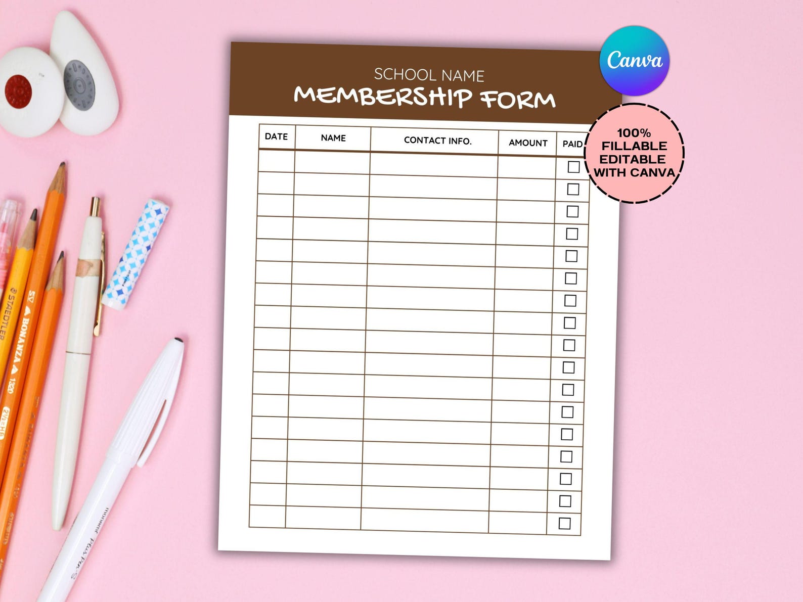 Editable PTO PTA Membership Form Flyer Template (digital Download) - Etsy
