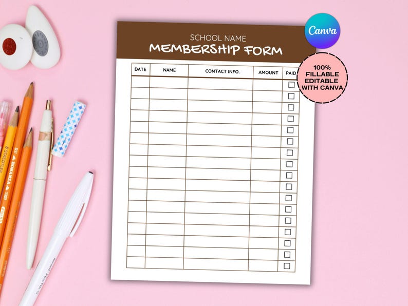 Editable PTO PTA Membership Form Flyer Template (digital Download) - Etsy