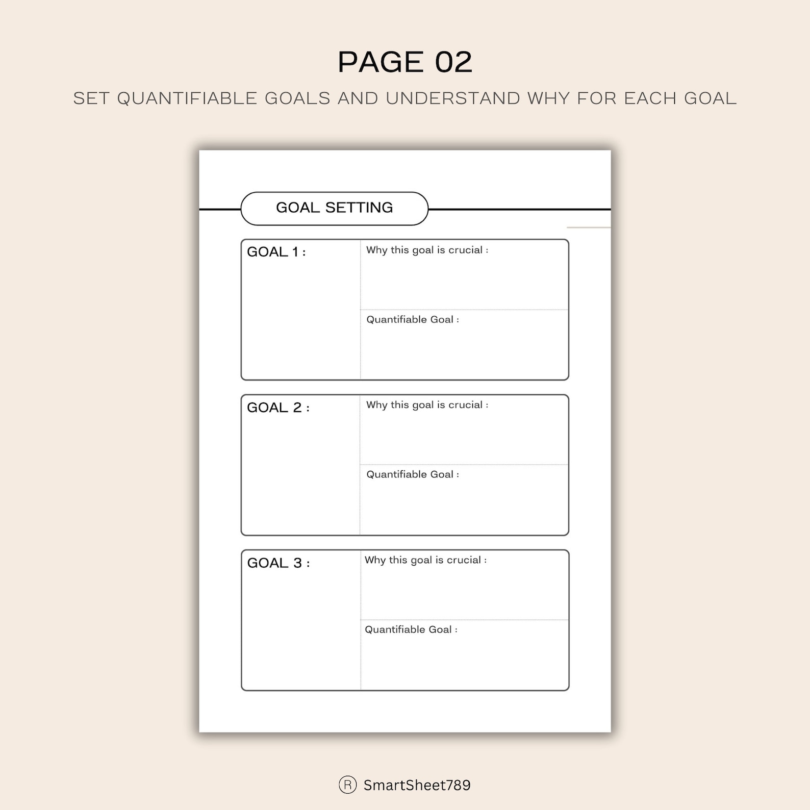 Goal Planner, Printable & Fillable PDF - Yearly Goals, Quarterly Goals ...