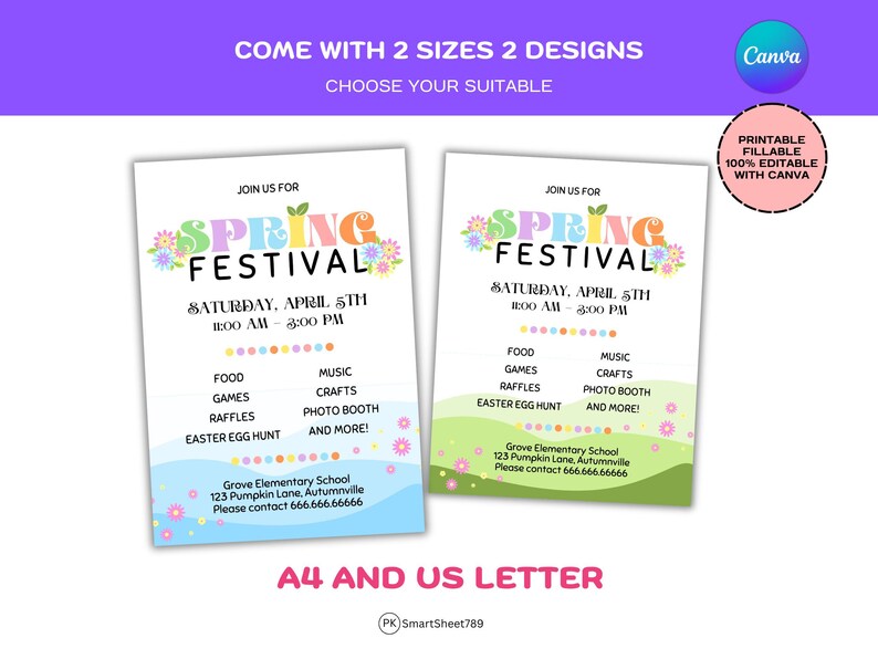 Spring Festival Flyer, Editable Spring Festival Festival Fundraiser ...