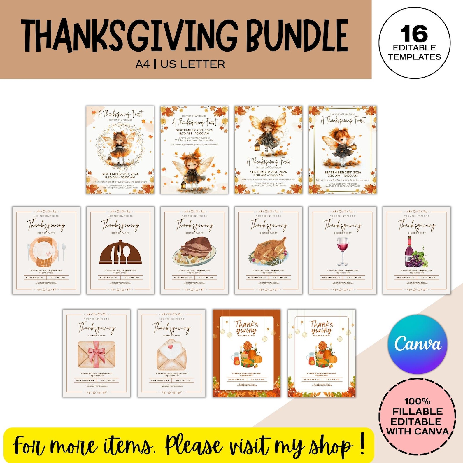 Editable School Calendar Flyer: PTA/PTO Events (canva Digital Download ...