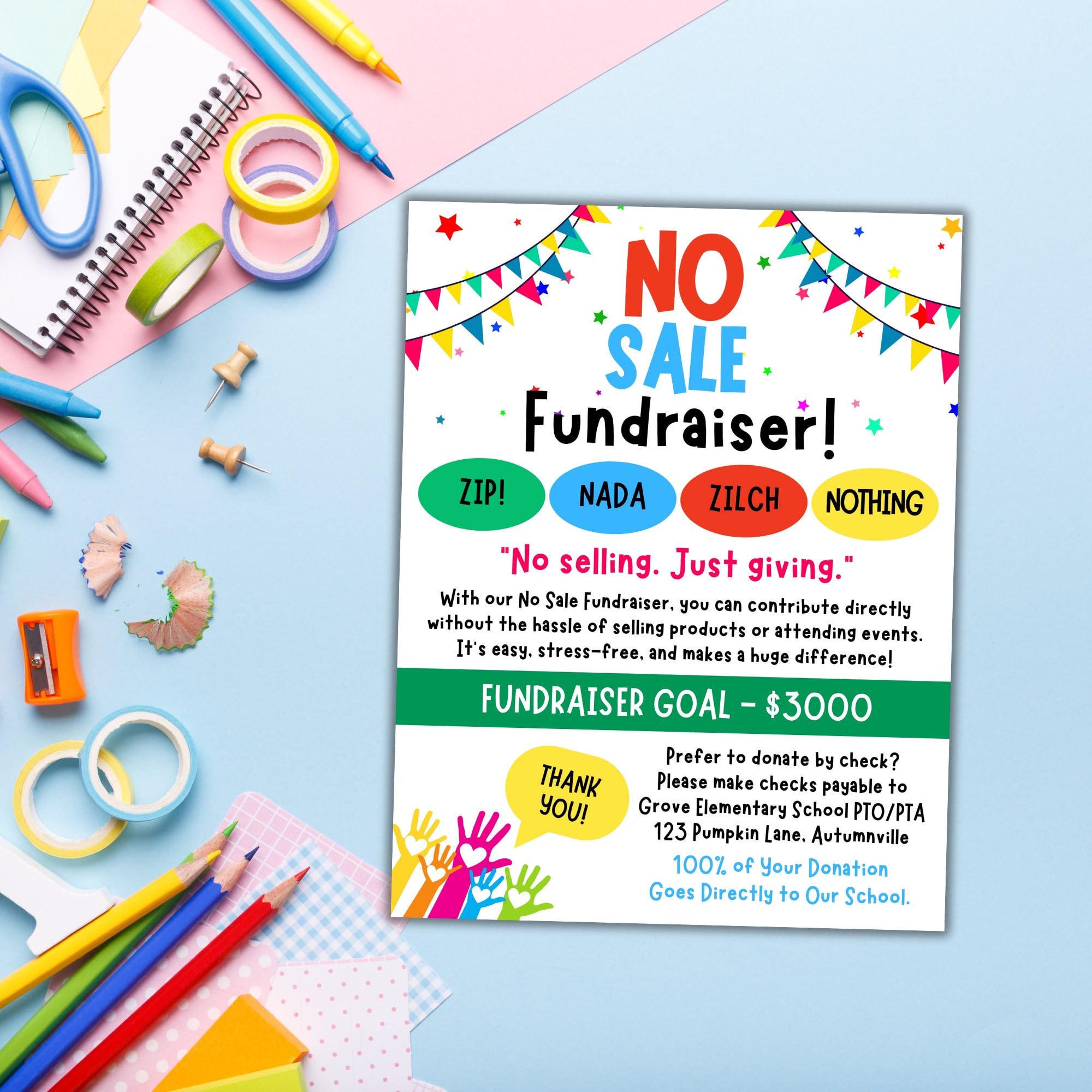 Editable No-sale Fundraiser Flyer Template: School, Church, Charity ...