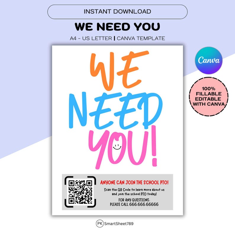 Editable Join the PTA Flyer Template: School Volunteer Recruitment ...