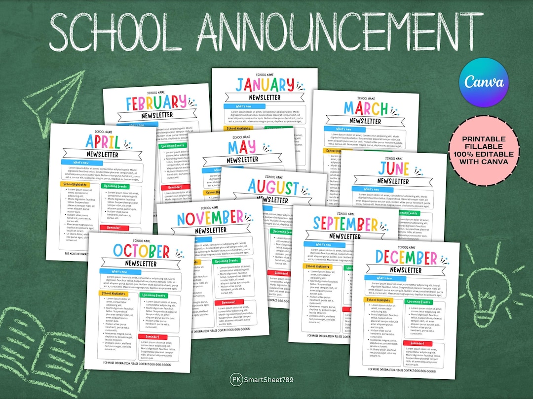 Editable Classroom Newsletters Monthly Weekly Templates for Parent ...