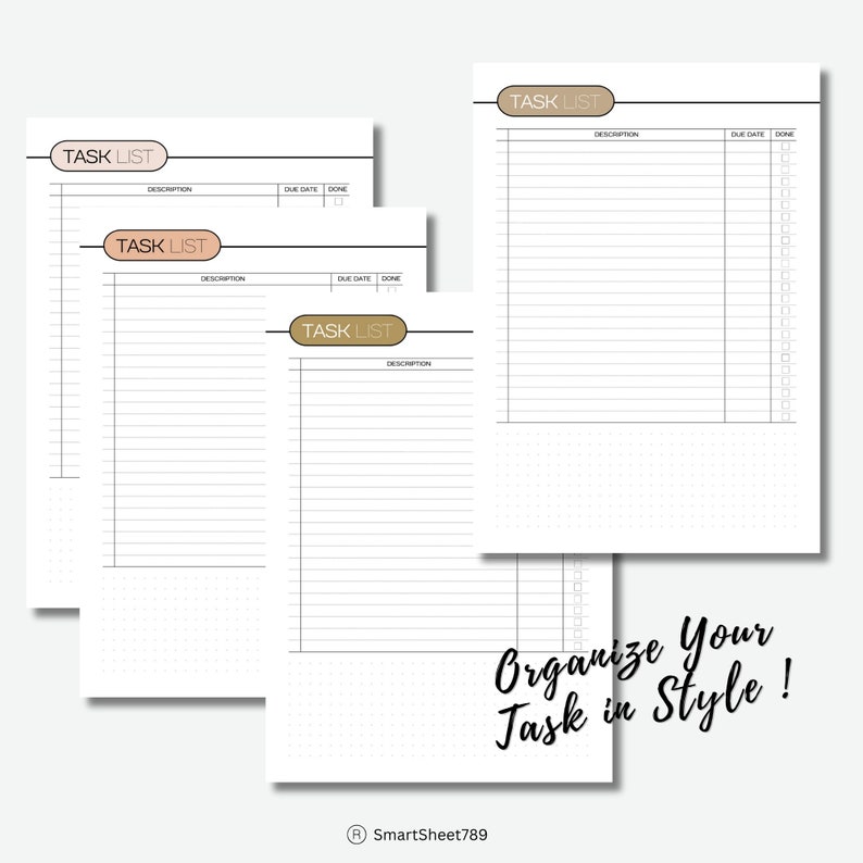 Simple Task List Template, Daily Weekly Monthly Planner, Checklist, to ...