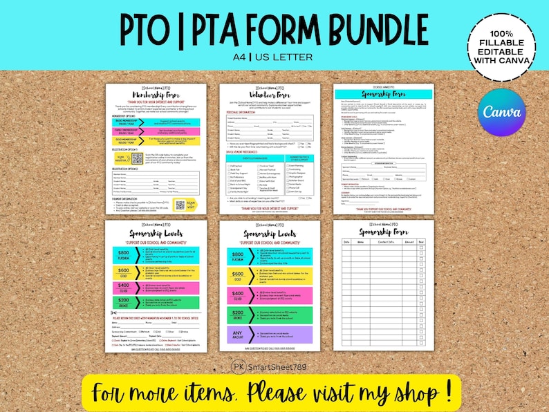 Editable PTO PTA Volunteer Sign up Sheet (printable PDF) - Etsy