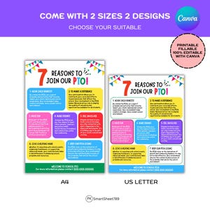 Editable Join PTA Flyer Template: School Volunteer Recruitment (canva ...