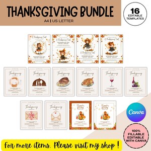 Editable Thanksgiving Potluck Flyer and Sign up Sheet Template Set ...