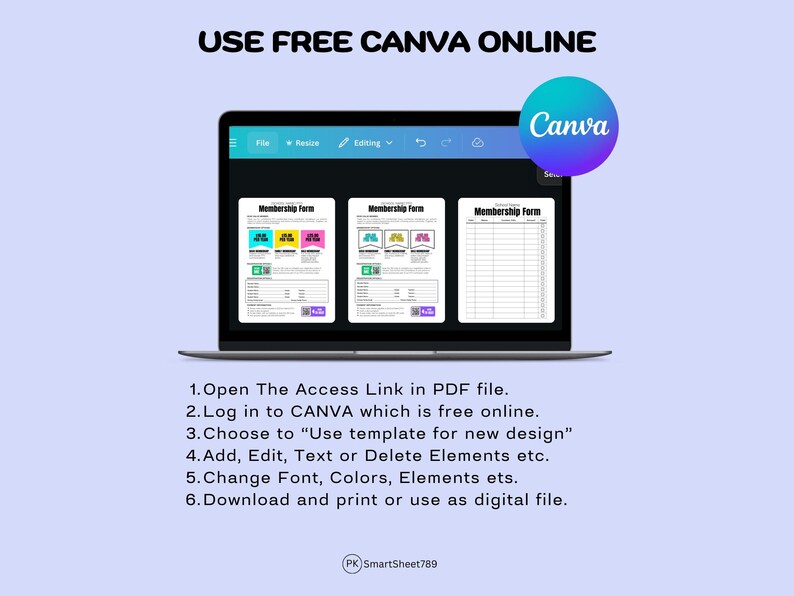 Editable PTO PTA Membership Form Flyer Template (CANVA) - Etsy