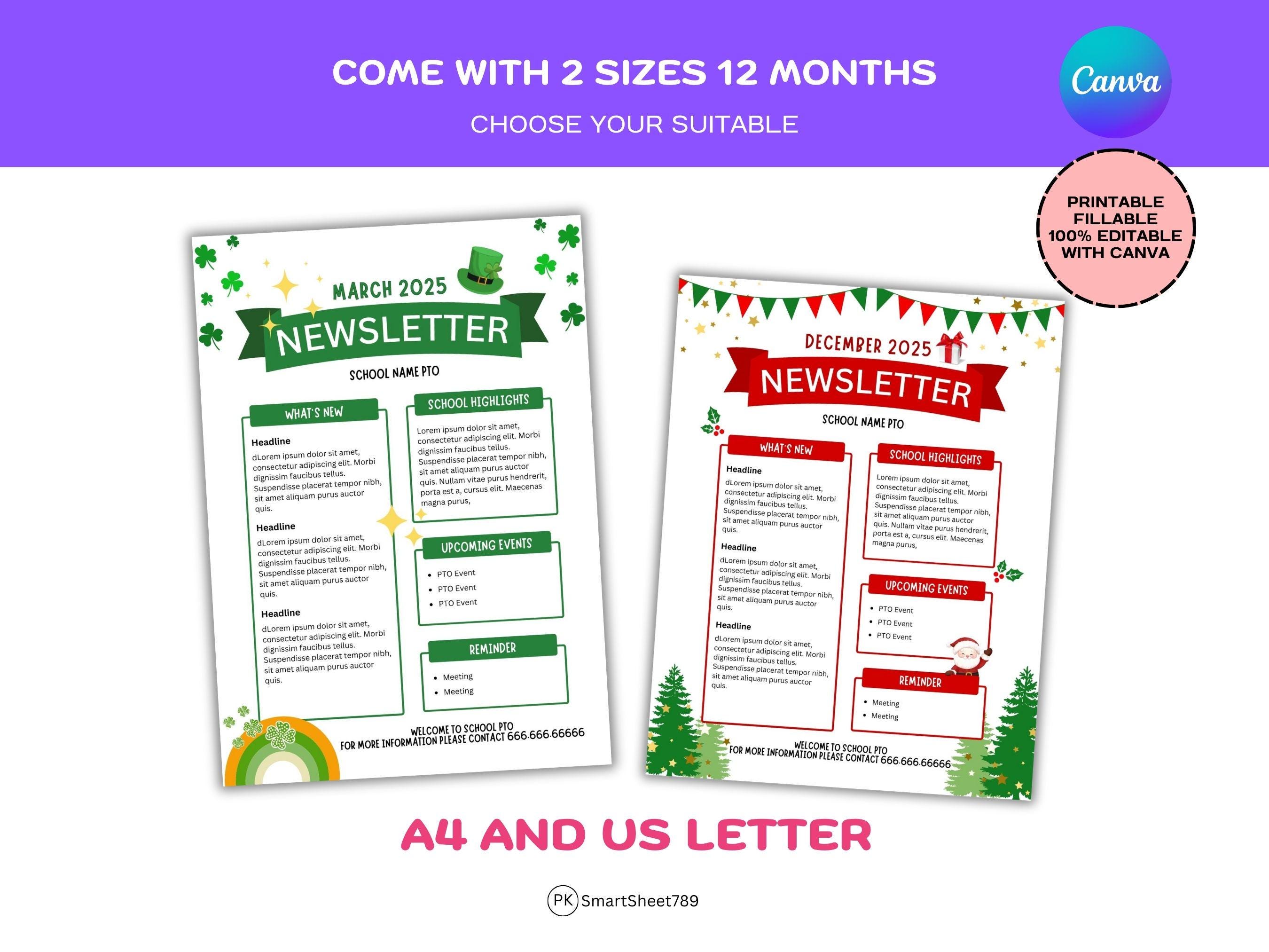 Editable Classroom Newsletters Monthly Weekly Templates for Parent ...