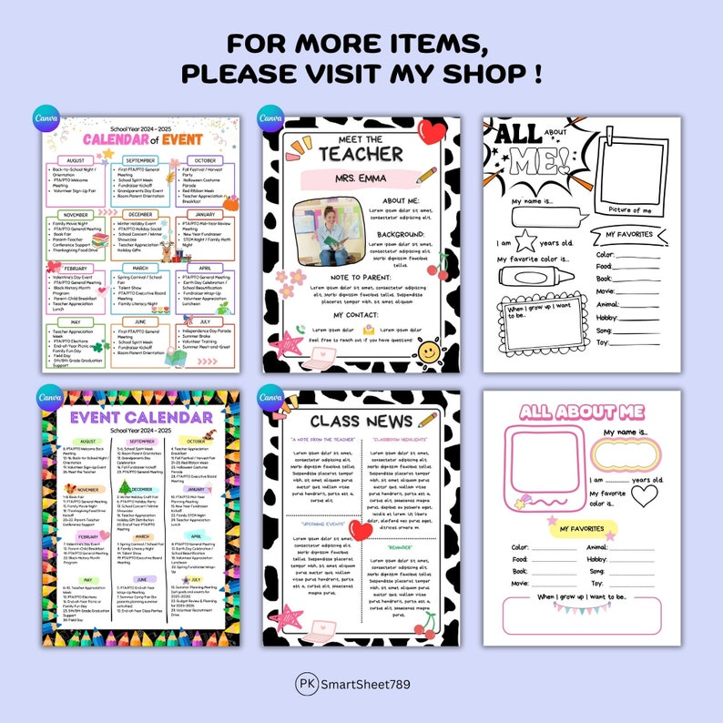 Editable School Calendar of Events: PTA/PTO Monthly Planner (digital ...