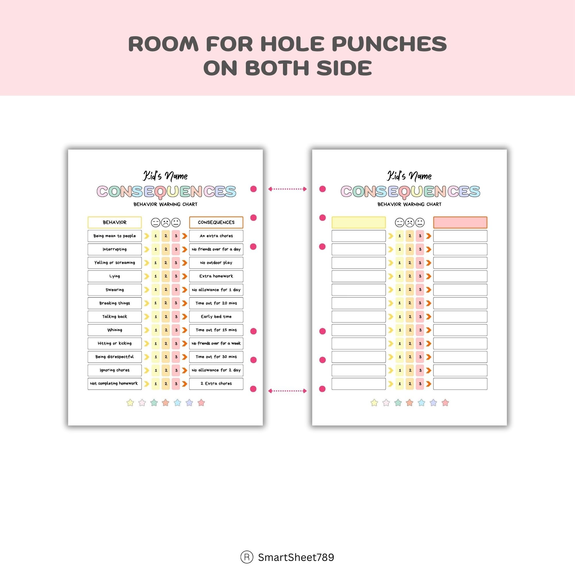 Behavior Consequence Chart for Kids, Consequences of My Actions, Kids ...