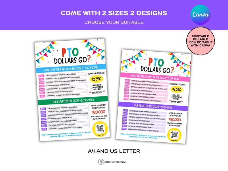 Editable PTO PTA Sponsorship Form: School Fundraiser Handout (digital ...