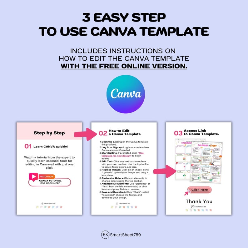 Editable School Calendar: PTA PTO Events, Fundraiser Template (digital ...