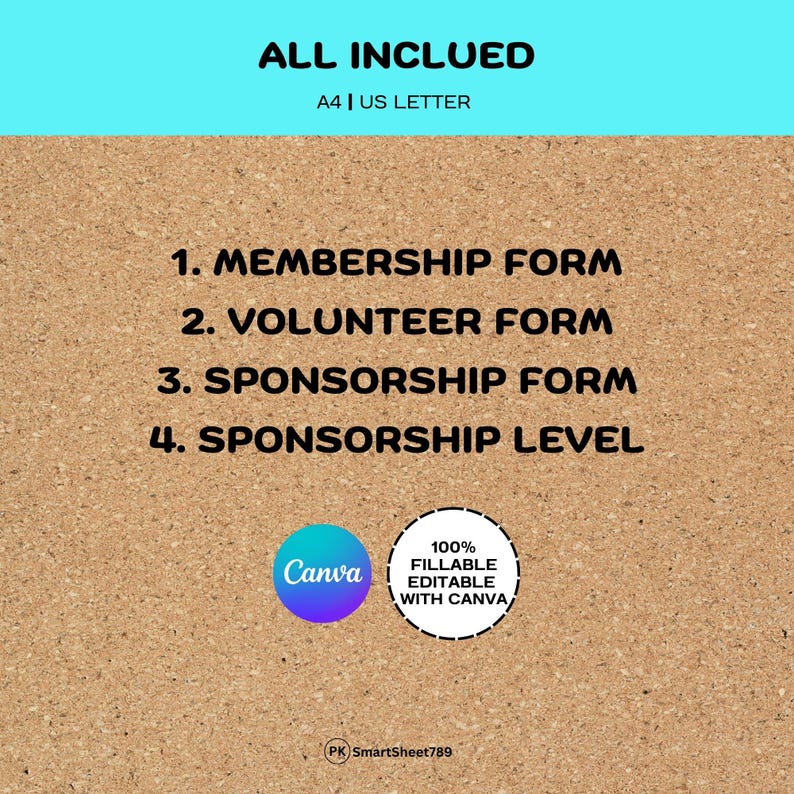 PTO PTA Membership Form Flyer Printable Volunteer Form Editable ...