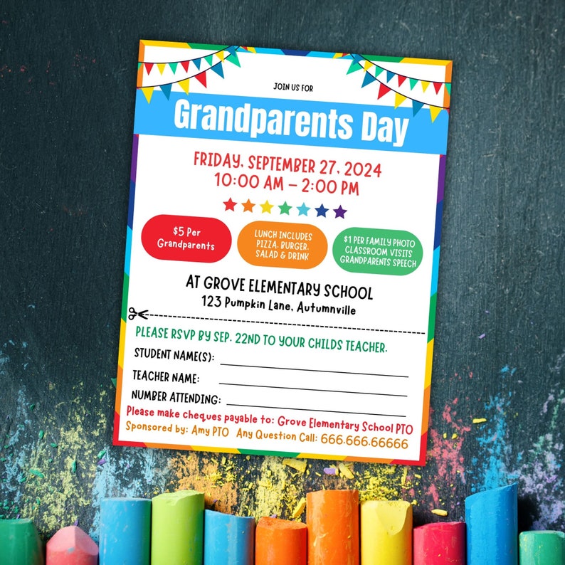 Grandparent Day Flyer, School Grandparents Day Event, Grandparents Day ...