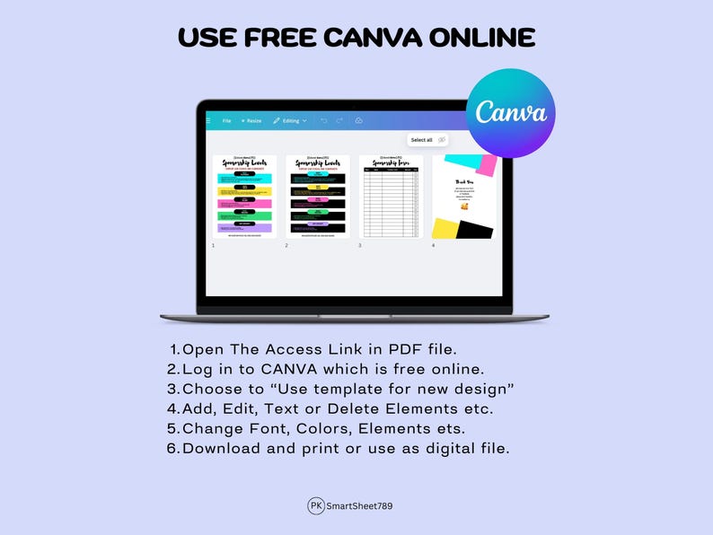 Editable Sponsorship Level Flyer Template: School PTA/PTO (digital ...