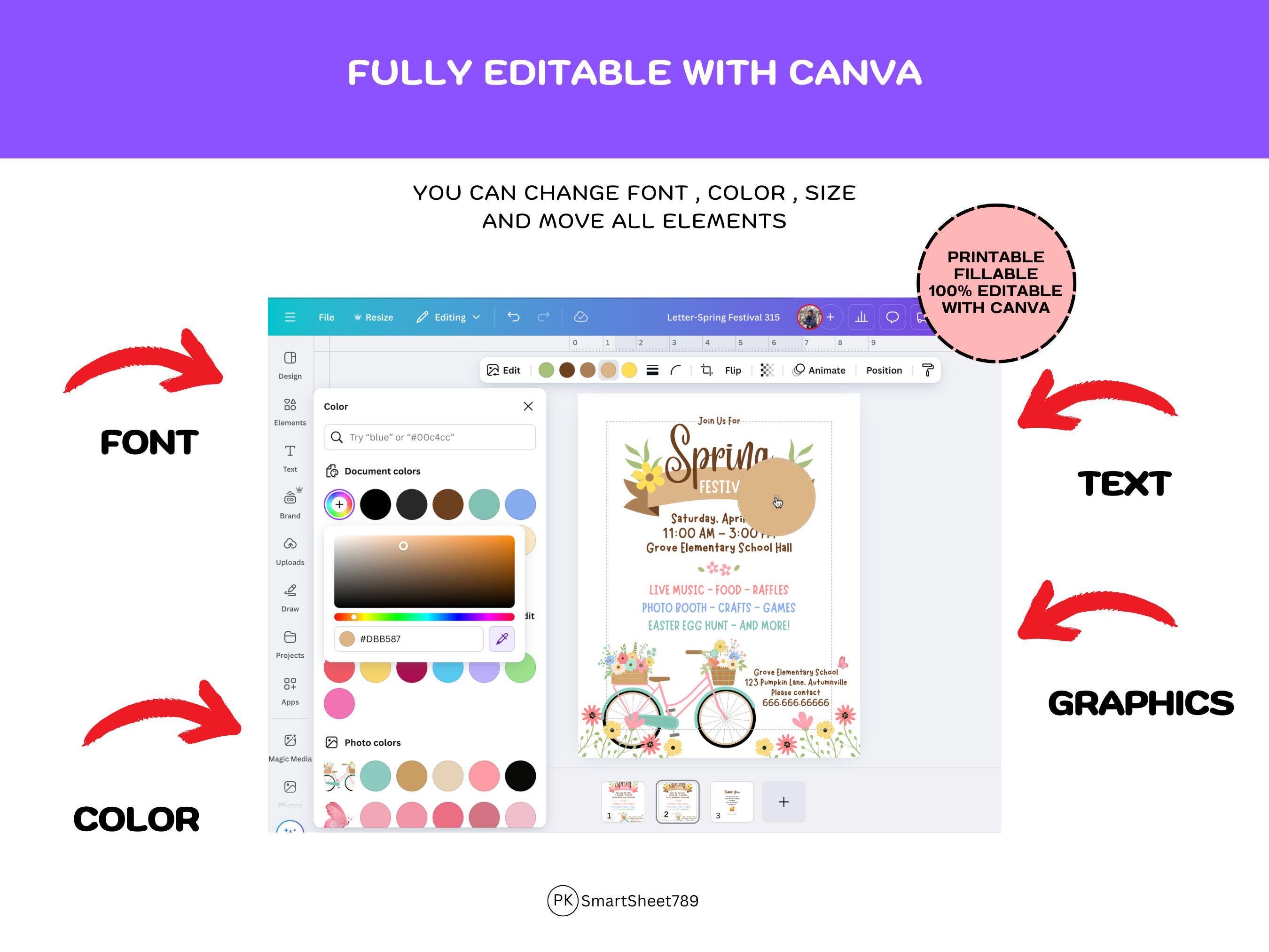 Spring Festival Flyer, Editable Spring Festival Festival Fundraiser ...