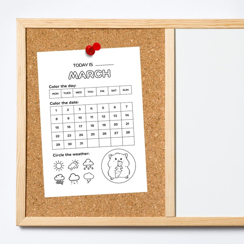 Animal Calendar Worksheet, Preschool Planner (digital Download) - Etsy