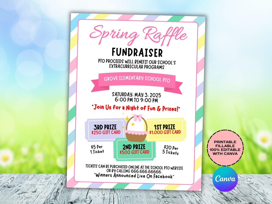 Basket Raffle Flyer, Editable Basket Raffle Fundraiser Template, Sports ...