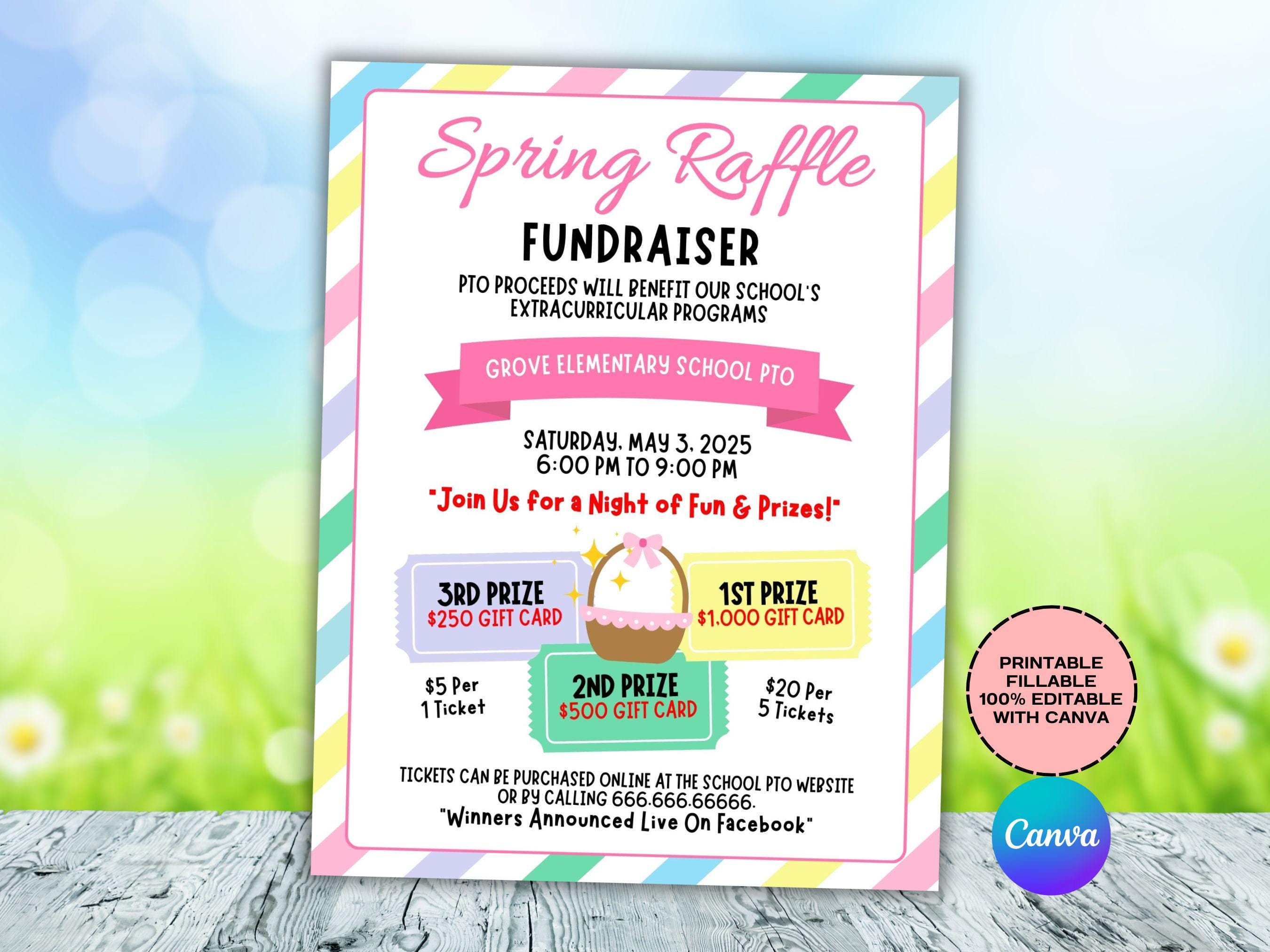 Basket Raffle Flyer, Editable Basket Raffle Fundraiser Template, Sports ...