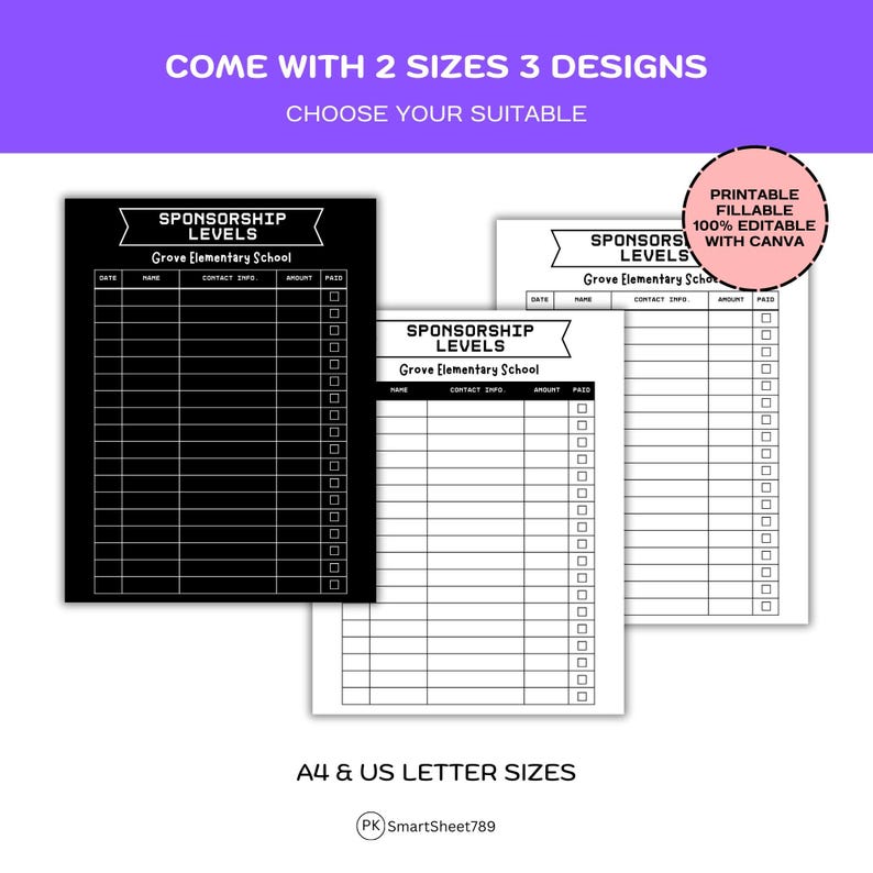 Editable Sponsorship Form Template, Sponsorship Form, Sponsorship ...