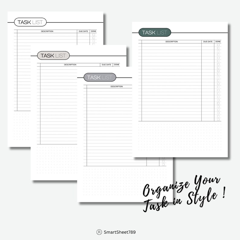 Simple Task List Template, Daily Weekly Monthly Planner, Checklist, to ...