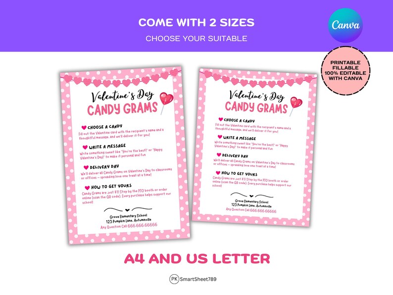 Valentine Candy Gram Valentine Gram Candy Grams Candy Gram Template ...