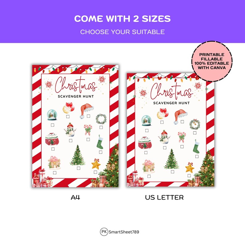 Christmas Scavenger Hunt Printable, Holiday Family Activity, Indoor and ...