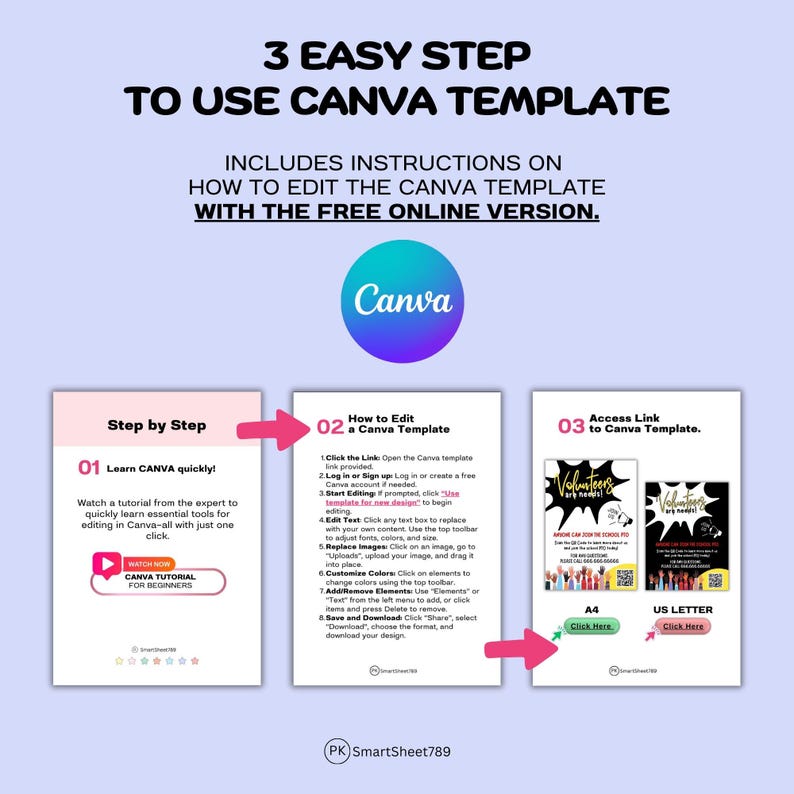 Editable PTA PTO Flyer Template: Volunteer Recruitment, QR Code (canva ...