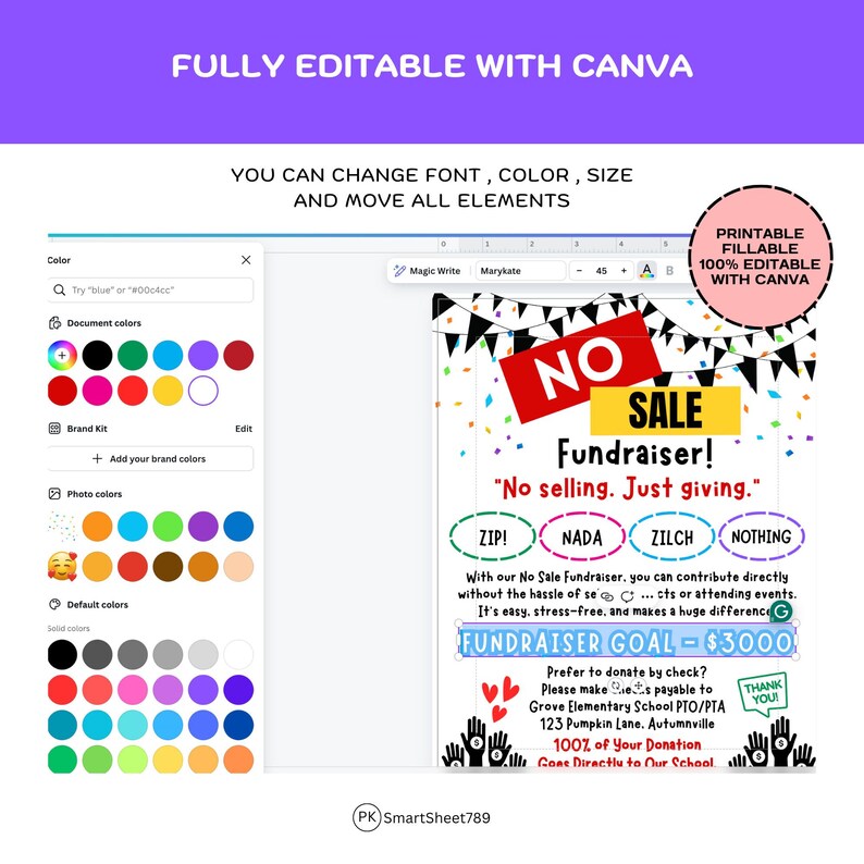 NO Sale Fundraiser Flyer, PTO Fundraiser, School Fundraiser, Raffle ...