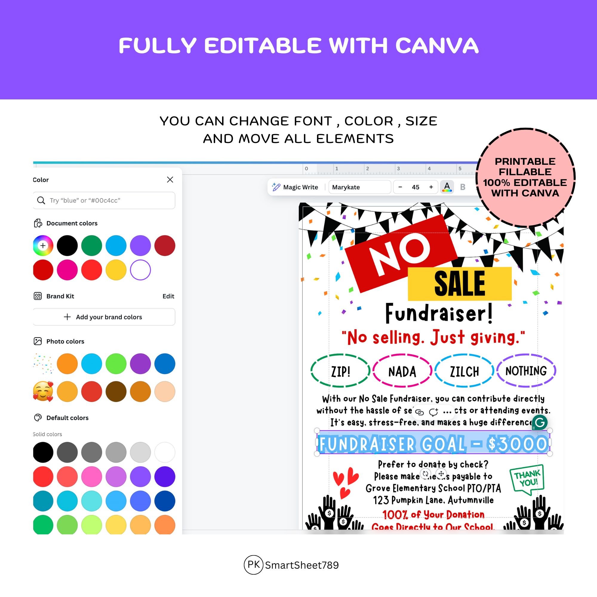 NO Sale Fundraiser Flyer, PTO Fundraiser, School Fundraiser, Raffle ...