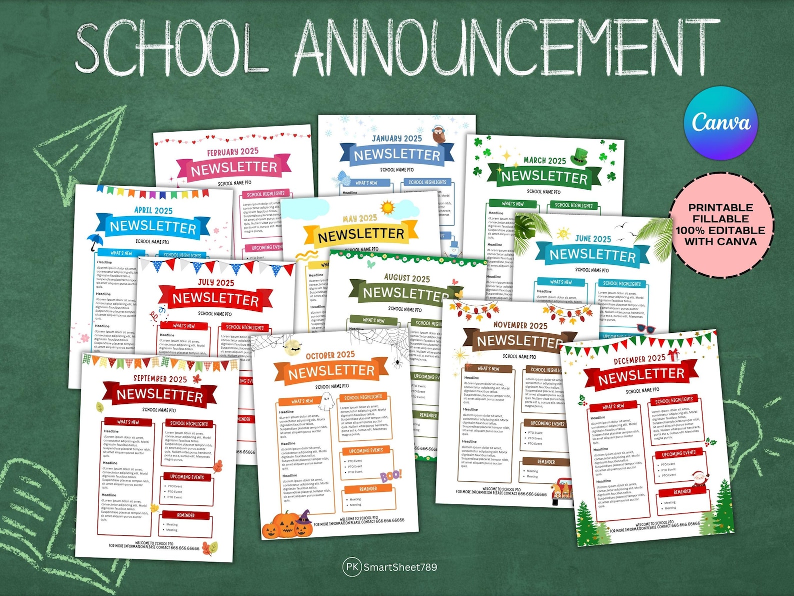 Editable Classroom Newsletters Monthly Weekly Templates for Parent ...