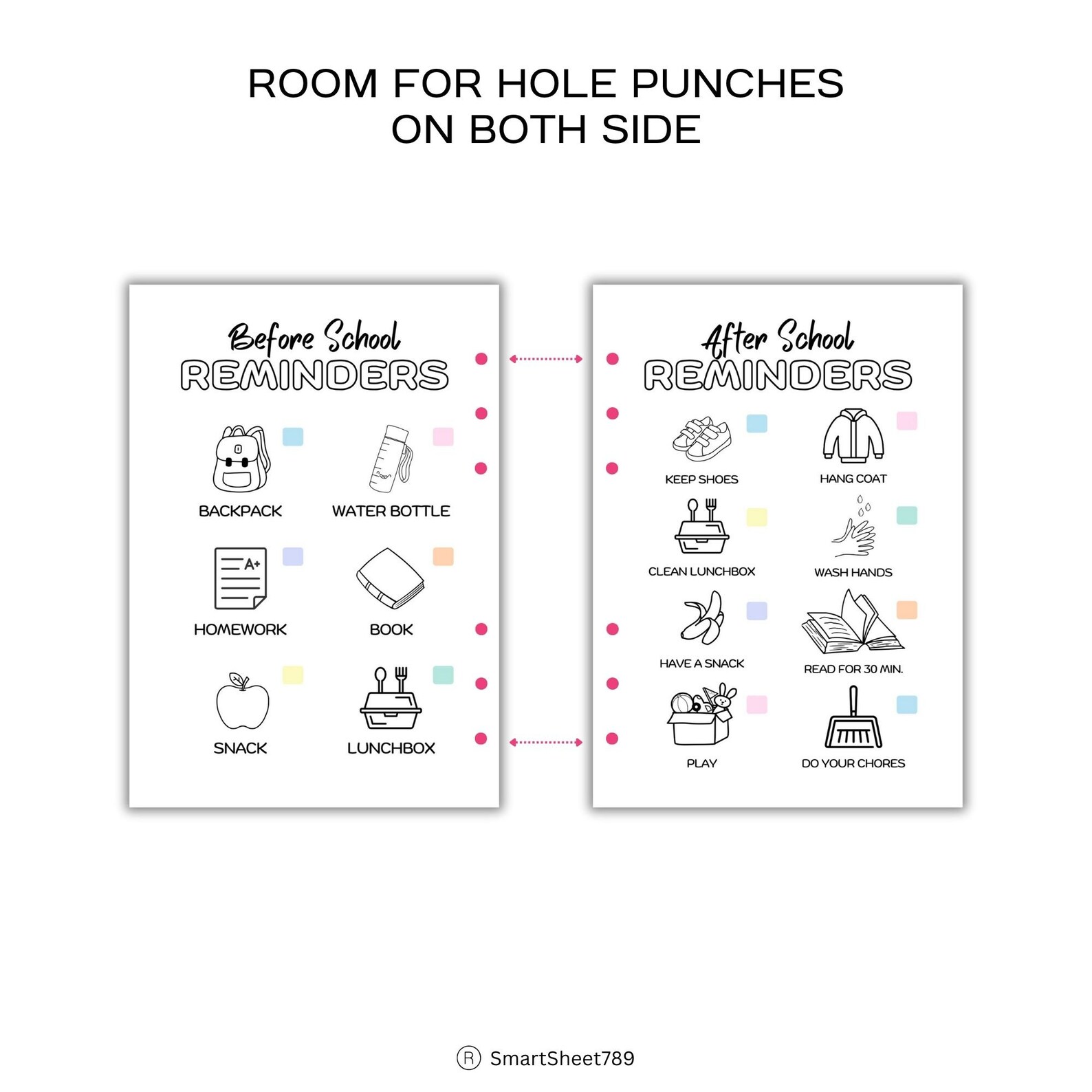 Before & After School Checklist: Editable Kids Planner (digital ...