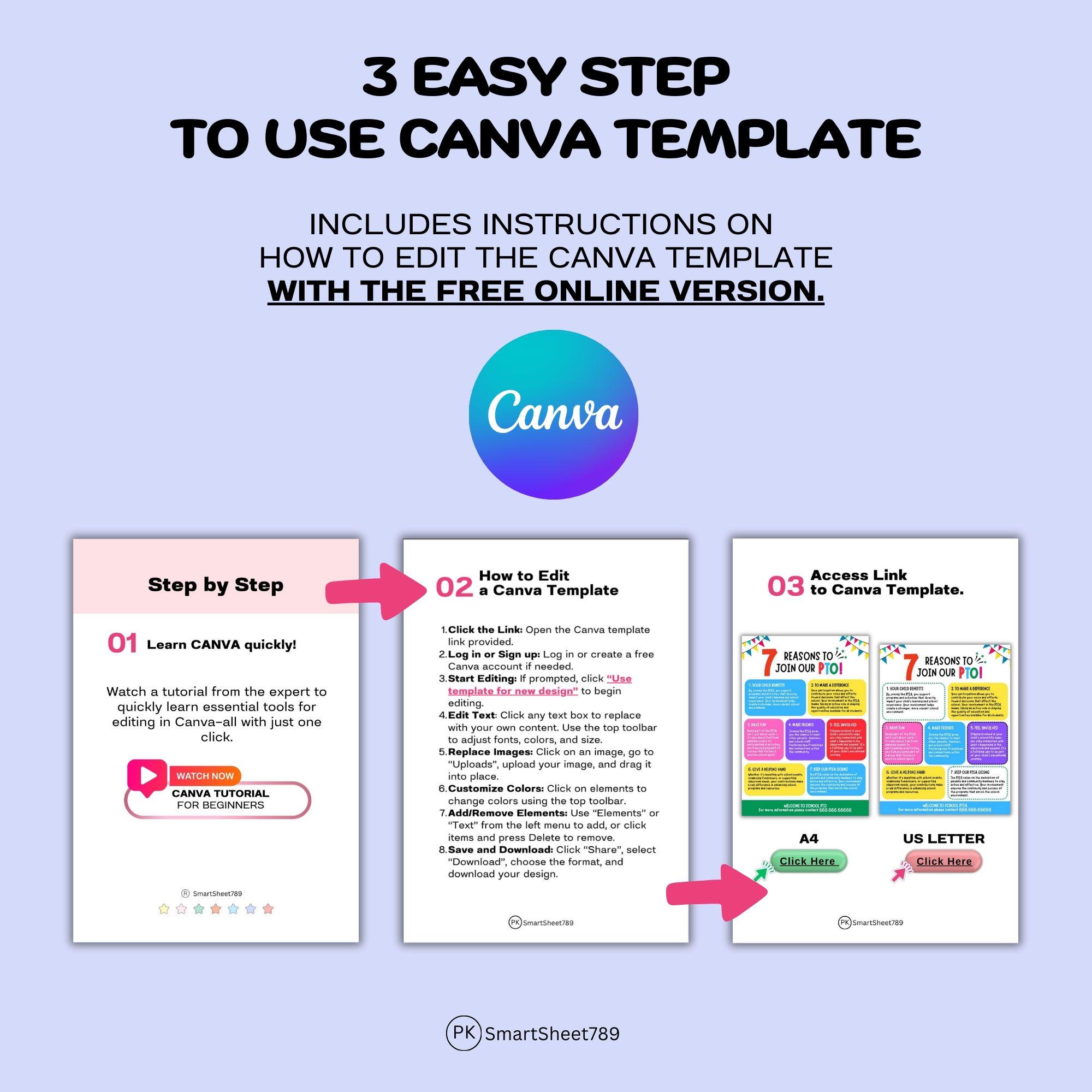 Editable Join PTA Flyer Template: School Volunteer Recruitment (canva ...