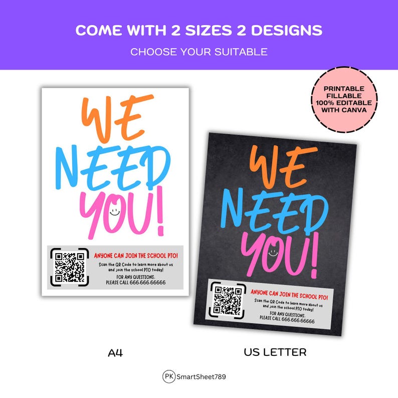 Editable Join the PTA Flyer Template: School Volunteer Recruitment ...