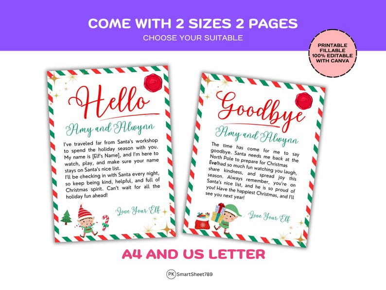 Elf Arrival Letter, First Time Elf Arrival Letter, Elf Letter, Elf ...