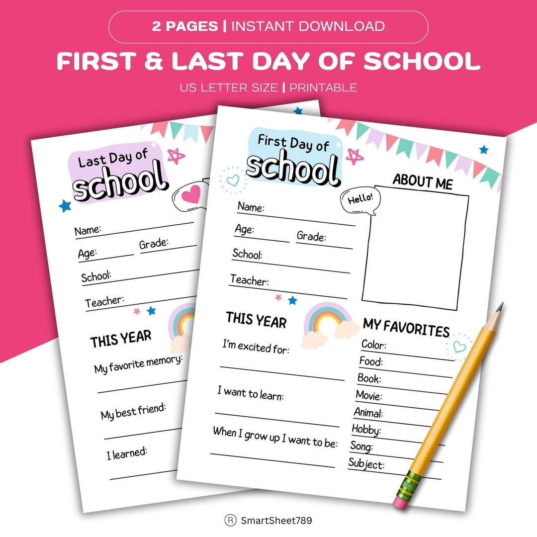 First and Last Day of School Questionnaire, Student Interview Worksheet ...