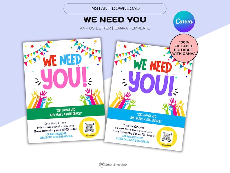 Editable Join the PTA Flyer Template: School Volunteer Recruitment ...