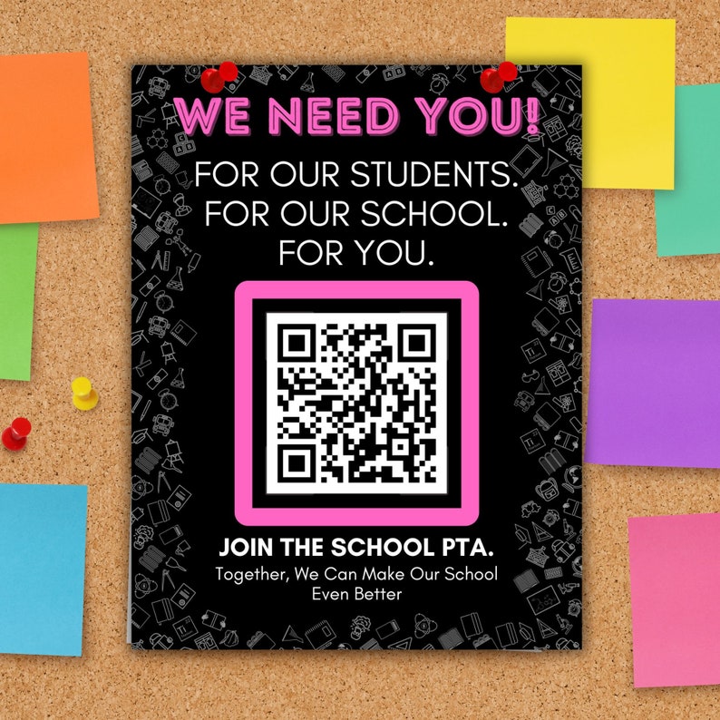Editable Join the PTA, We Need You, PTO Flyer Template Ad QR Code for ...