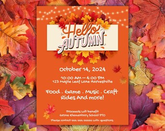 EDITABLE Fall Fest Flyer Template, Community Event, Autumn Flyer, Fall ...