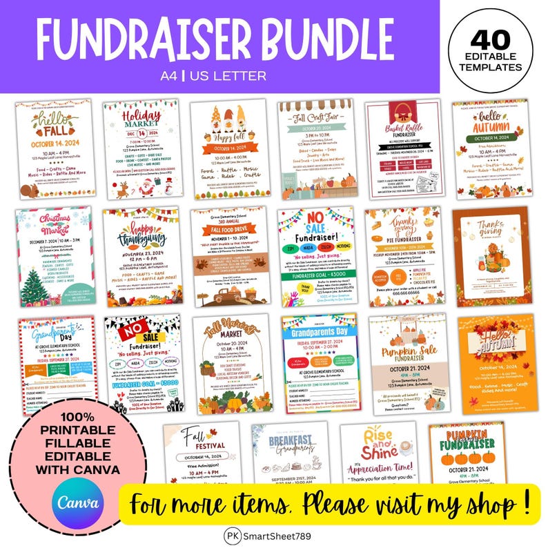 Fall Food Drive Editable Flyer, PTA PTO Flyer, School Church ...