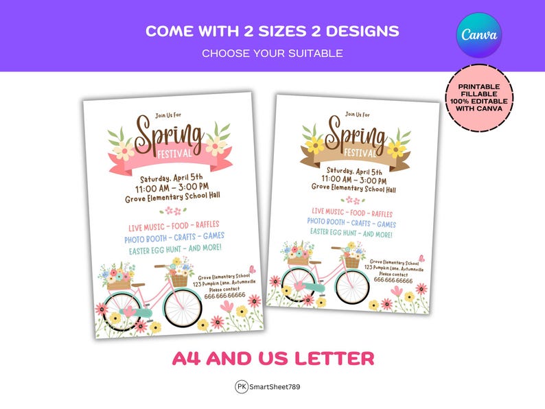 Spring Festival Flyer, Editable Spring Festival Festival Fundraiser ...