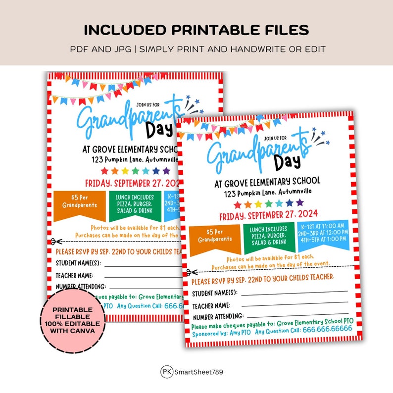 Grandparent Day Flyer, School Grandparents Day Event, Grandparents Day ...