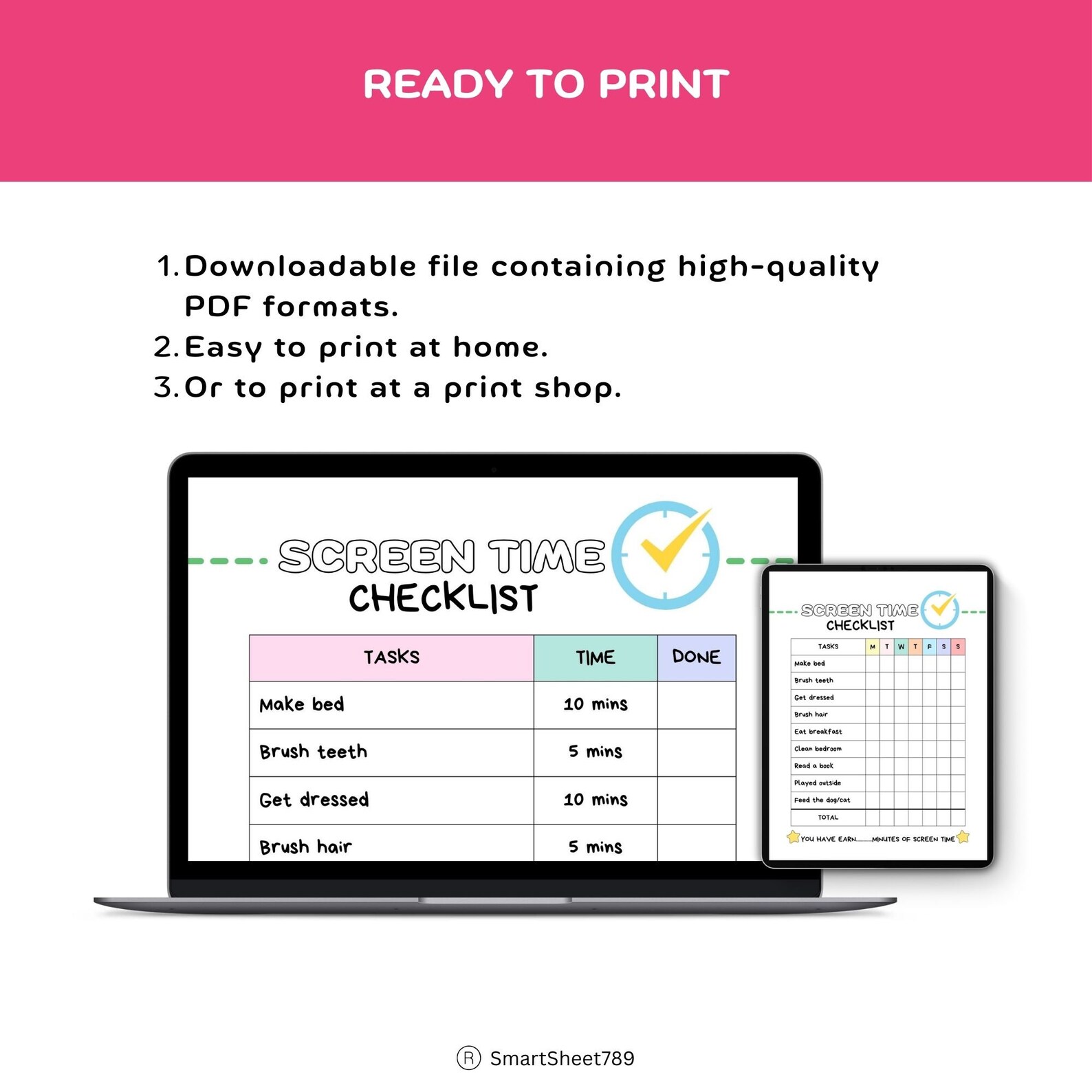 Screen Time Chart, Screen Time Checklist, Summer Screen Time, Screen ...