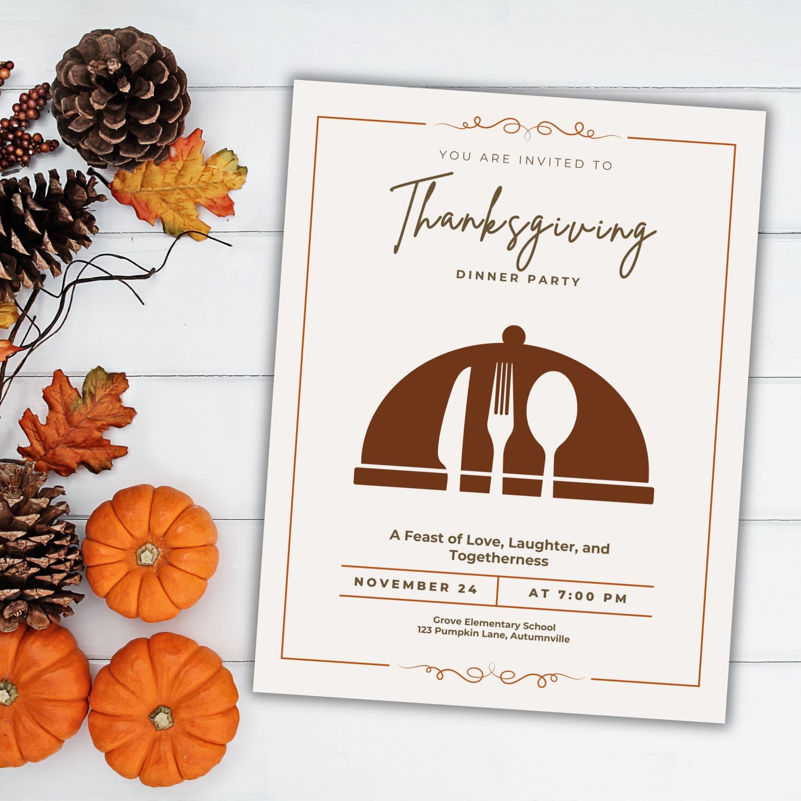 EDITABLE Thanksgiving Dinner Invitation Harvest Dinner Flyer Printable ...