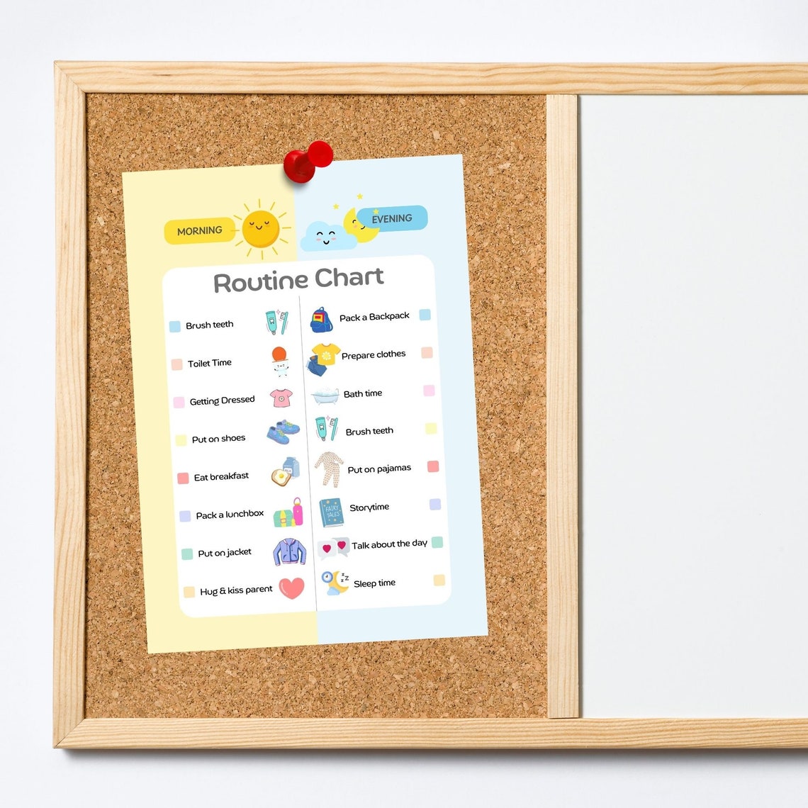 Preschool Routine Chart, Chore Chart, Bedtime Routine for Kids, Morning ...